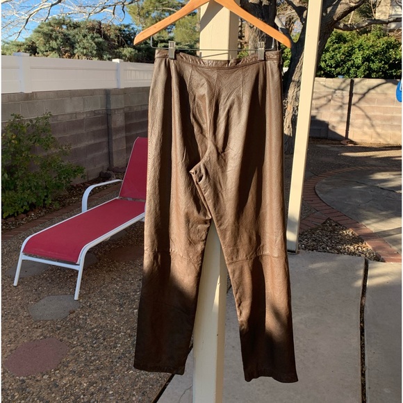 Mixit | Pants & Jumpsuits | Mixit High Rise Brown Genuine Leather Pants ...